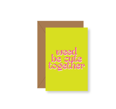 💗 Weed Be Cute Together 420 Tiny Greeting Card, Tiny Weed Greeting ...